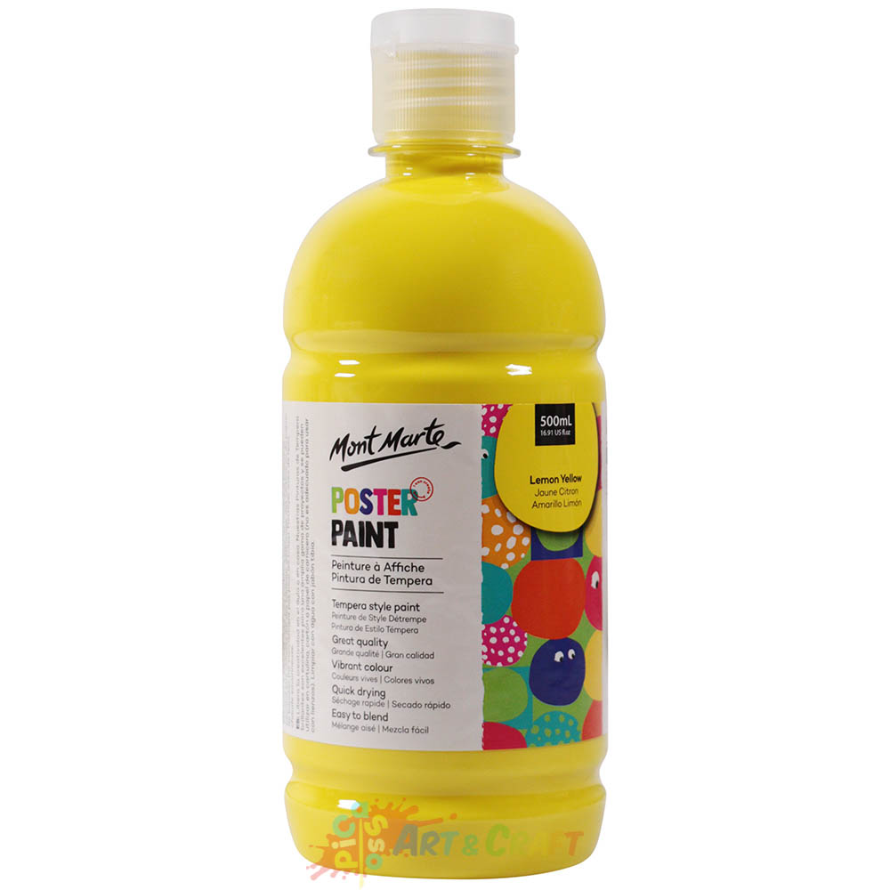M.M. Poster Paint 500ml - Lemon Yellow - Picasso Art & Craft