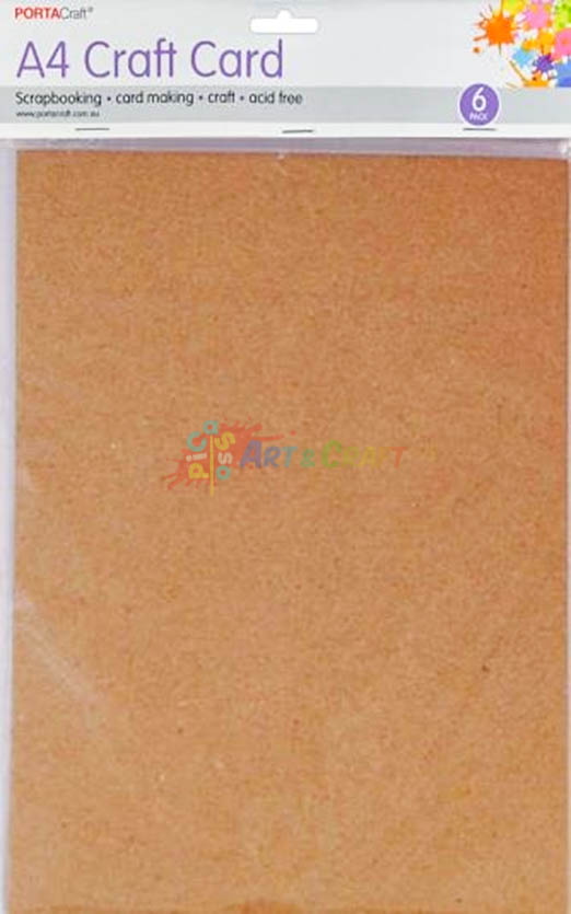 A4 Card 230gsm 6pk 02 Kraft - Picasso Art & Craft