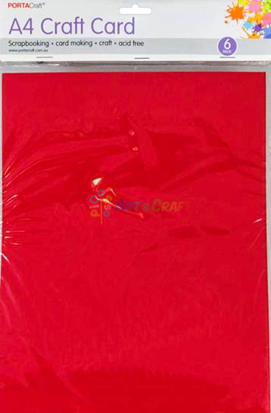 A4 Card 230gsm 6pk 23 Crimson Red - Picasso Art & Craft