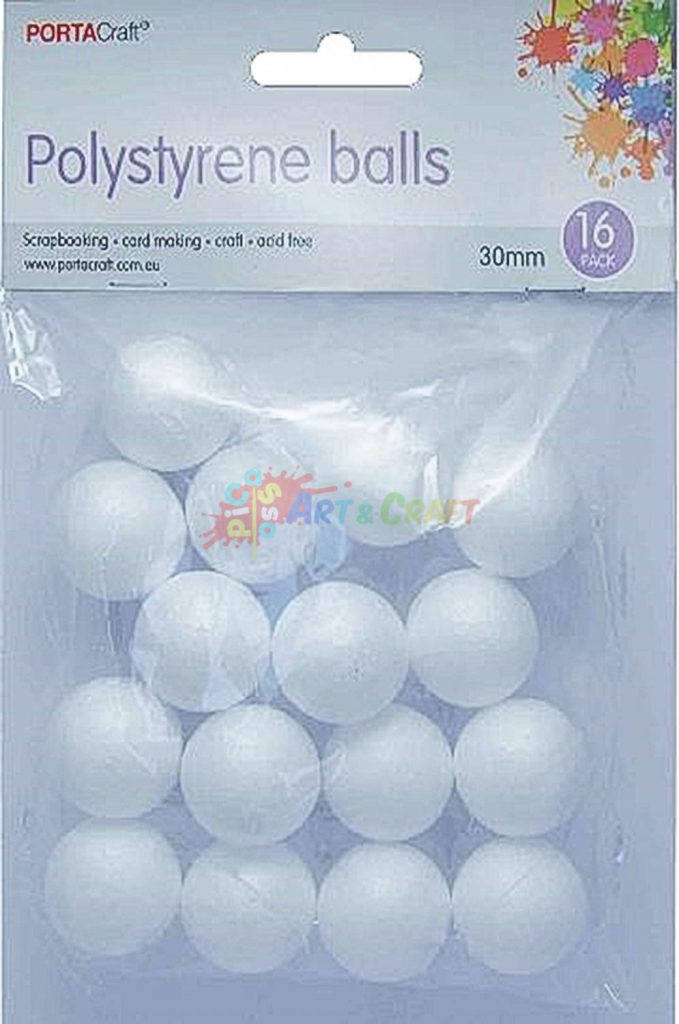 Polystyrene Balls 30mm 16pk - Picasso Art & Craft