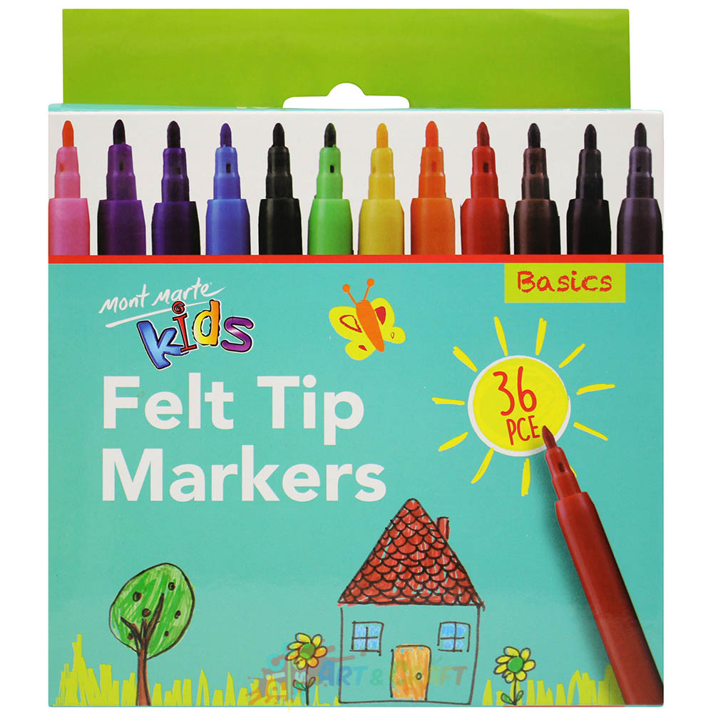 Kids Felt Tip Markers 36pce - Picasso Art & Craft