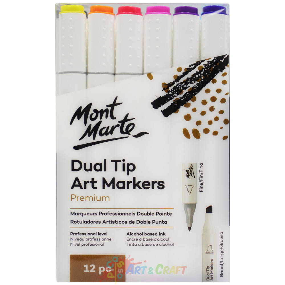 Premium Dual Tip Alcohol Art Markers 12pc - Picasso Art & Craft