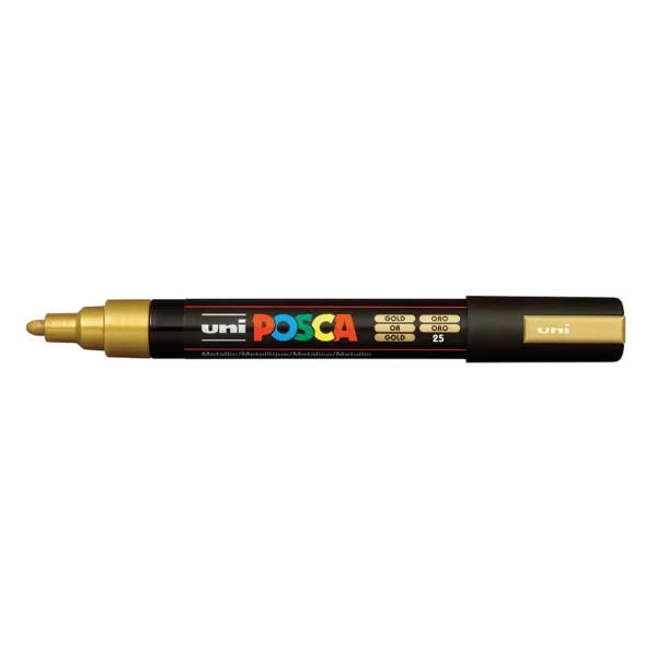 GOLD - POSCA MARKERS PC5M MEDIUM 1.8-2.5MM BULLET TIP - Picasso Art & Craft