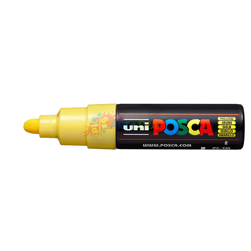 POSCA PC-7M Yellow Paint Pen - Picasso Art & Craft