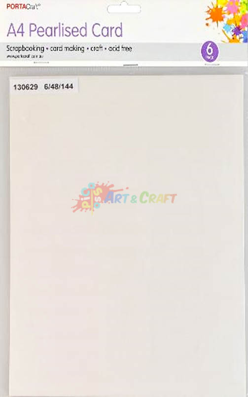 A4 Pearlised Cards 6pk Pearl - Picasso Art & Craft