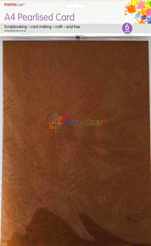 A4 Pearlised Cards 6pk Bronze - Picasso Art & Craft