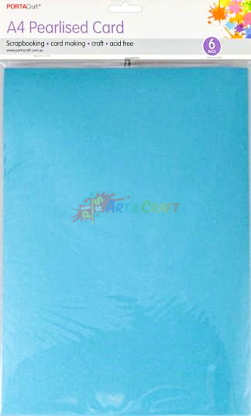 A4 Pearlised Cards 6pk Ice Blue - Picasso Art & Craft