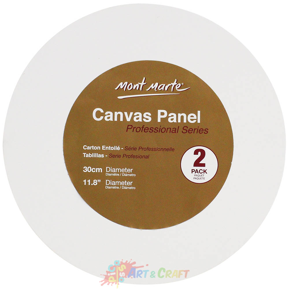 Professional Series Round Canvas Panel 30cm 2 Piece - Picasso Art & Craft