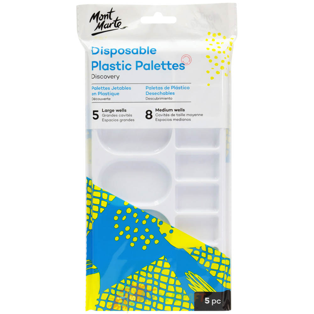 Discovery Disposable Plastic Palettes 5pc - Picasso Art & Craft