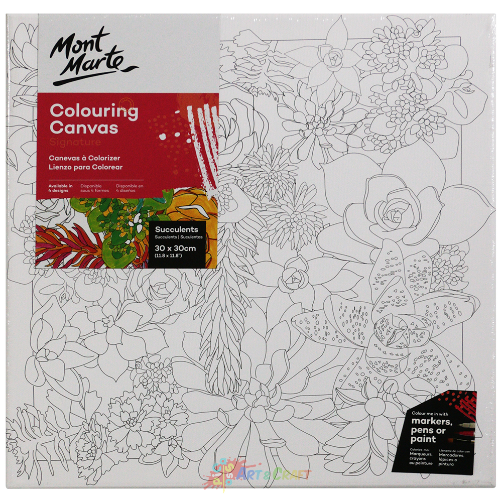 Signature Colouring Canvas 30 x 30cm (12 x 12in) - Picasso Art & Craft
