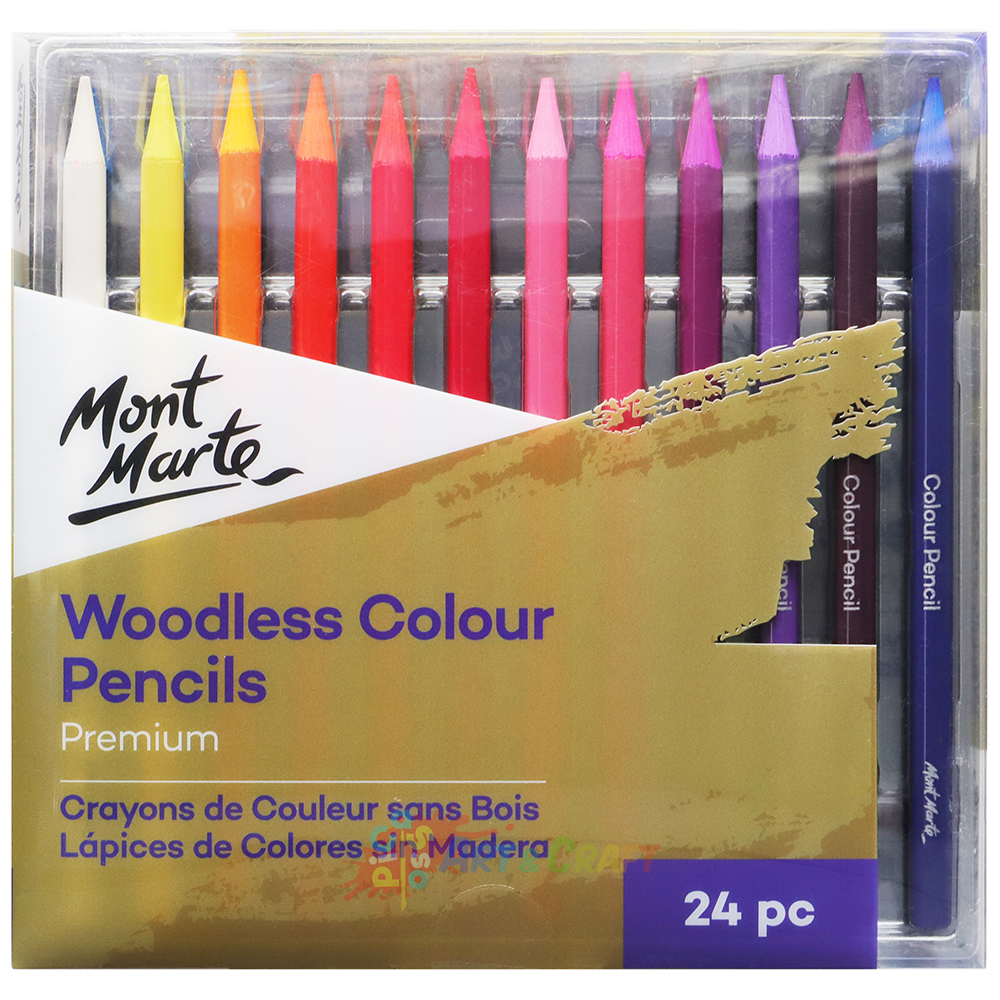Premium Woodless Colour Pencils 24pc - Picasso Art & Craft