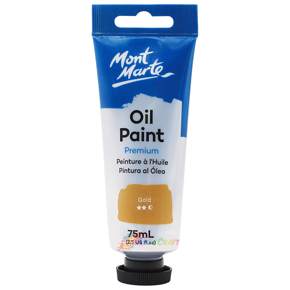 Premium Oil Paint Tube 75ml (2.5oz) - Gold - Picasso Art & Craft