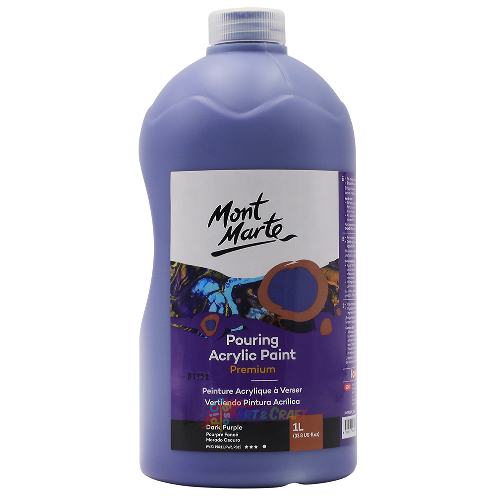 Premium Pouring Acrylic Paint 1 Litre (33.8oz) - Dark Purple - Picasso ...
