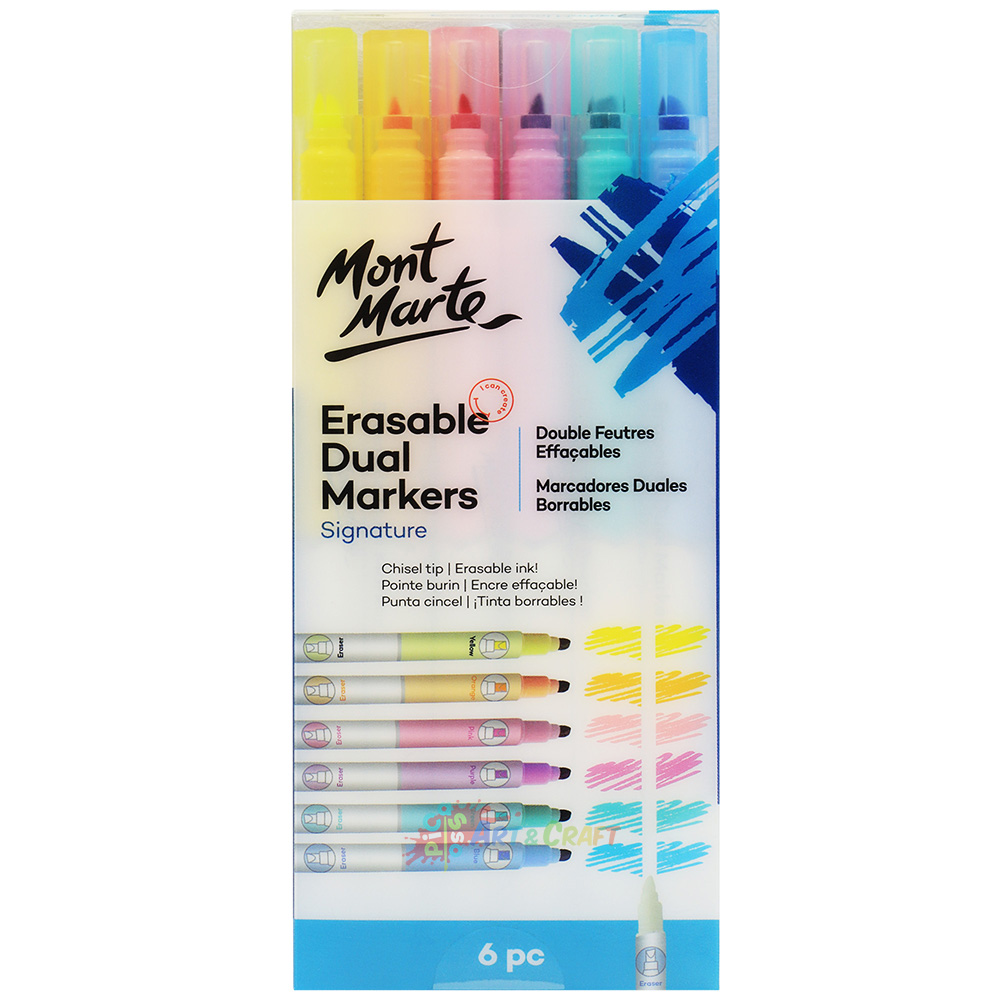 Signature Erasable Dual End Markers 6pc - Picasso Art & Craft
