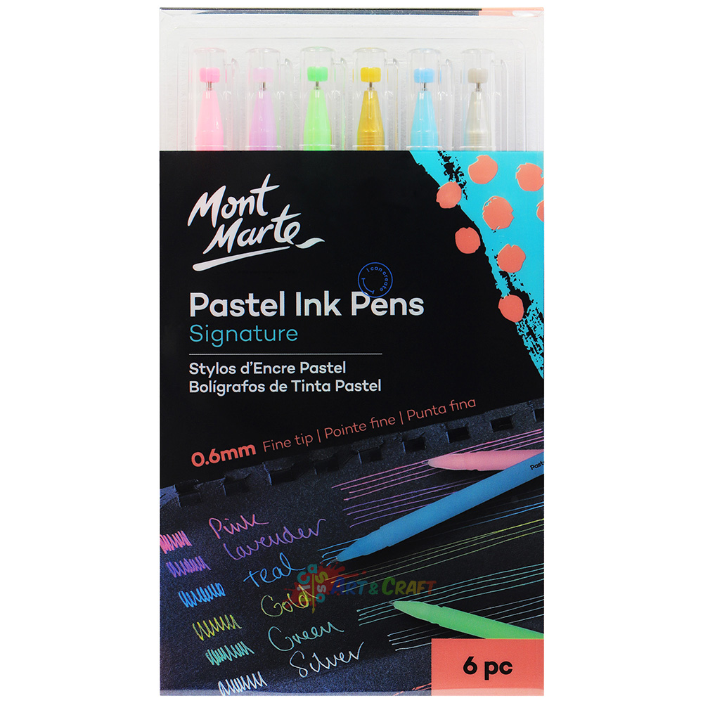 Signature Pastel Ink Pens Fine Tip 6pc - Picasso Art & Craft
