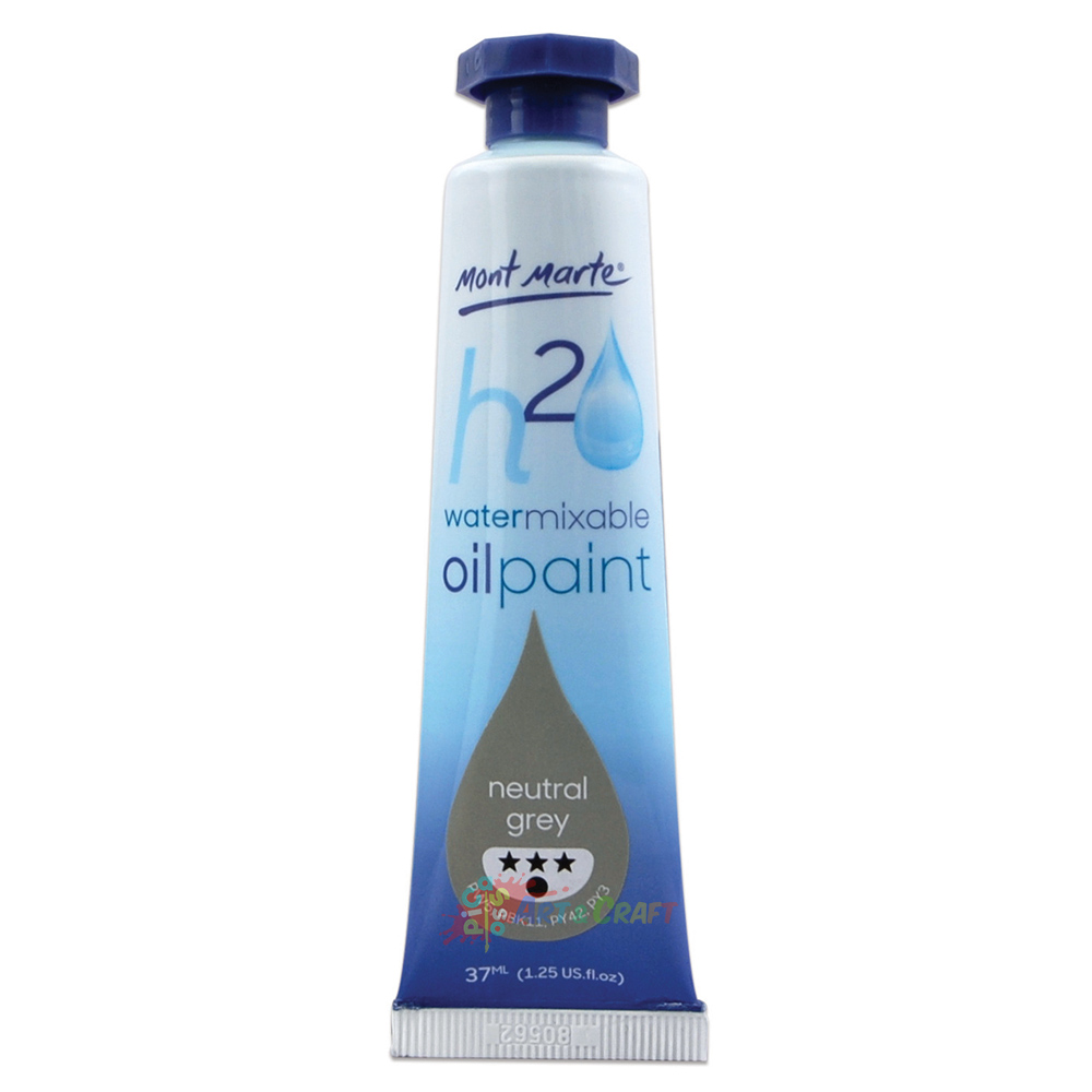 Water Mixable Oil Paint 37ml - Neutral Grey - Picasso Art & Craft