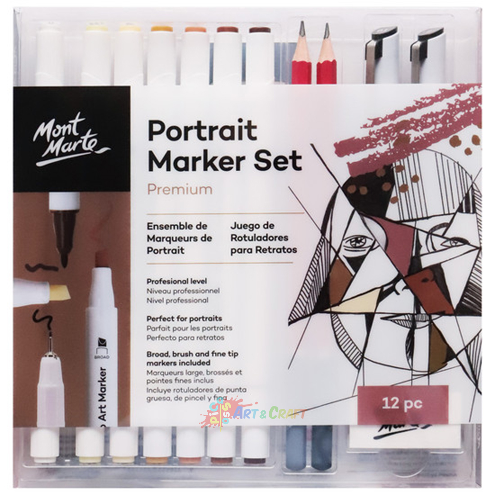 Portrait Marker Set Premium 12pc - Picasso Art & Craft