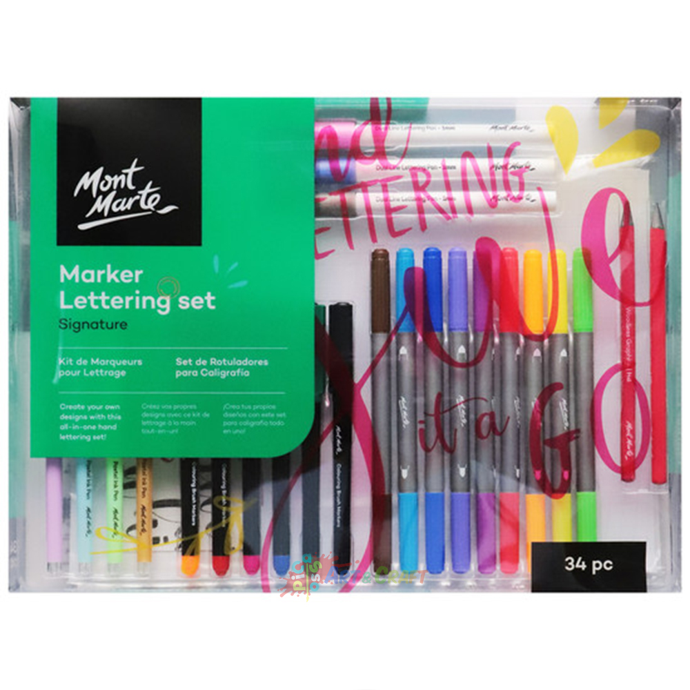 Marker Colour Lettering Set Signature 34pc - Picasso Art & Craft