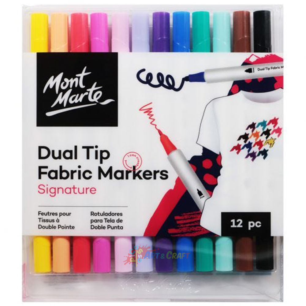 Dual Tip Fabric Markers Signature 12pc - Picasso Art & Craft
