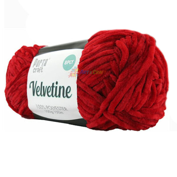 Velvetine Yarn - Red - Picasso Art & Craft