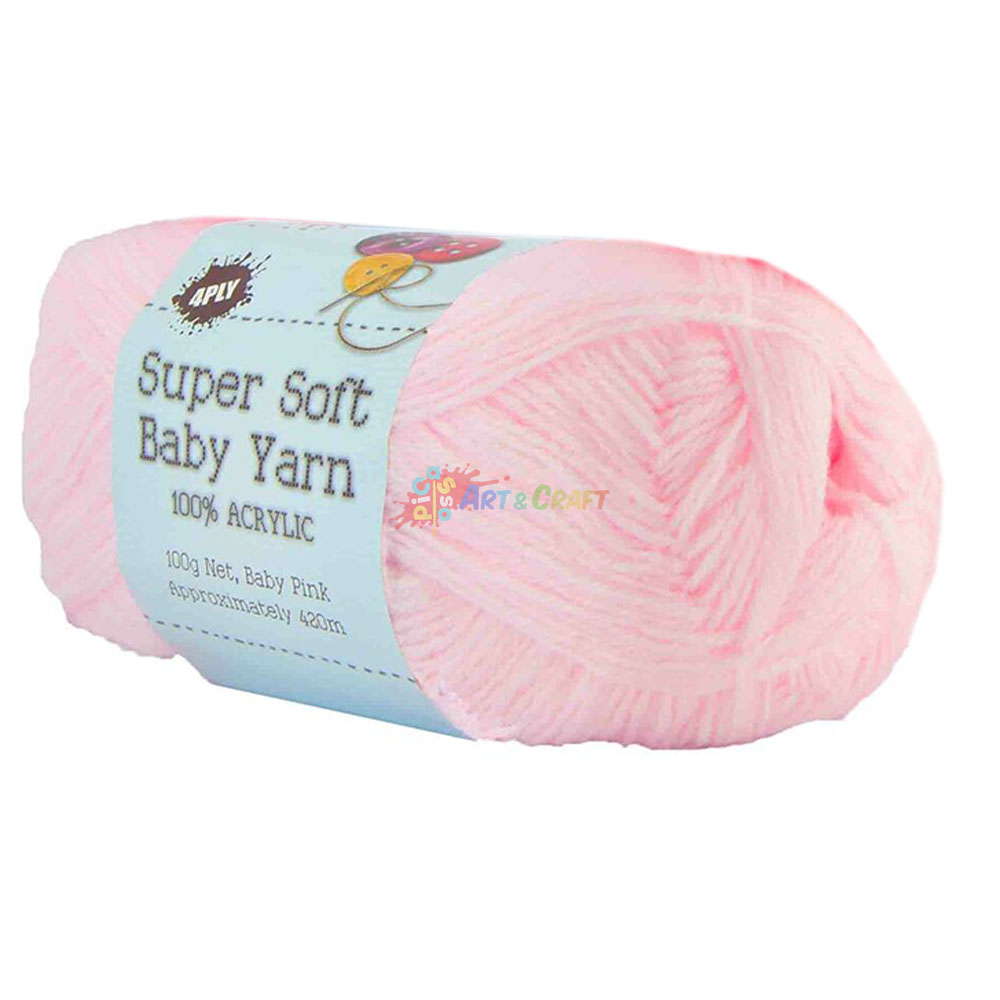 Super Soft Baby Acrylic Yarn - Baby Pink - Picasso Art & Craft