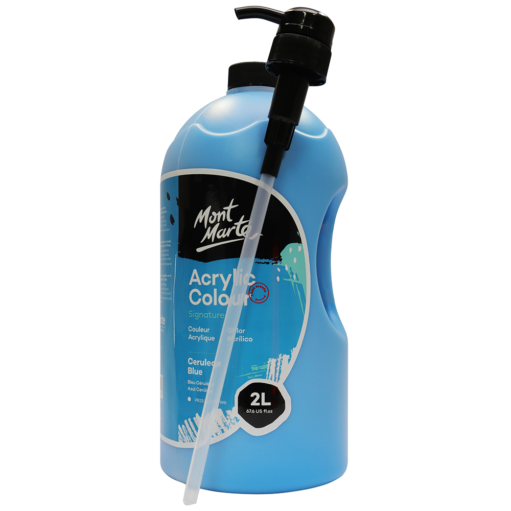 MM Studio Acrylic Paint Pump Bottle 2L - Cerulean Blue - Picasso Art ...