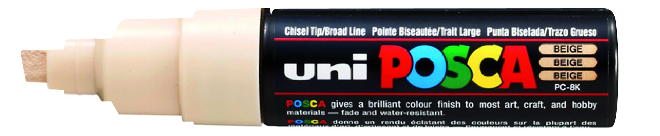 BEIGE - POSCA MARKERS PC8K 8.0MM BOLD CHISEL TIP - Picasso Art & Craft