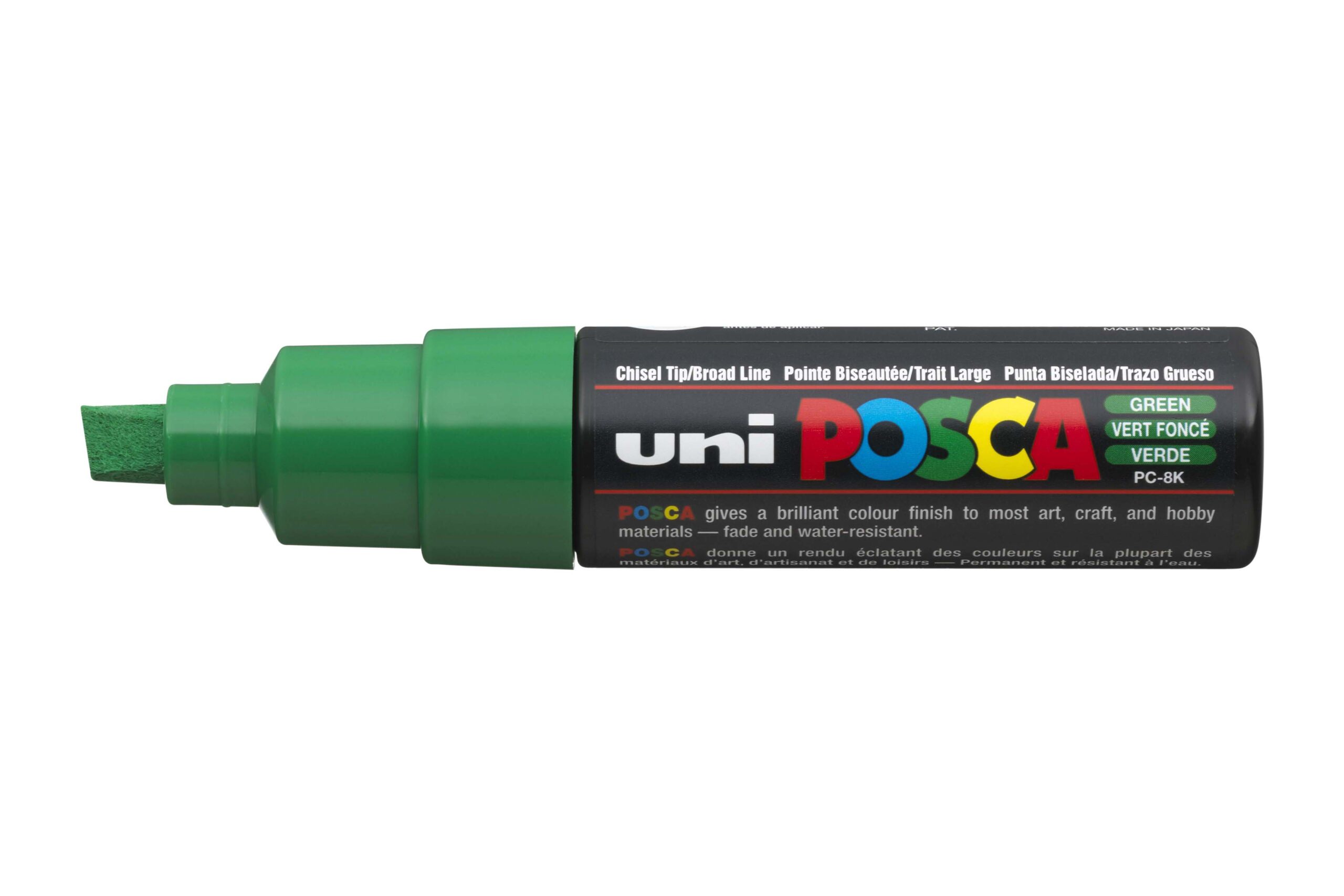 GREEN - POSCA MARKERS PC8K 8.0MM BOLD CHISEL TIP - Picasso Art & Craft