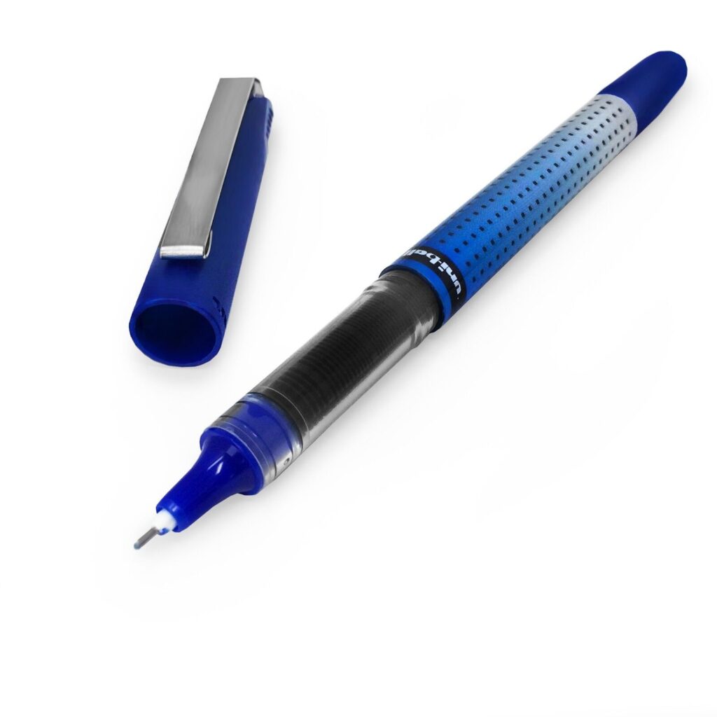 BLUE - UNIBALL VISION NEEDLE LIQUID INK ROLLERBALL PEN 0.5MM MICRO 12 ...