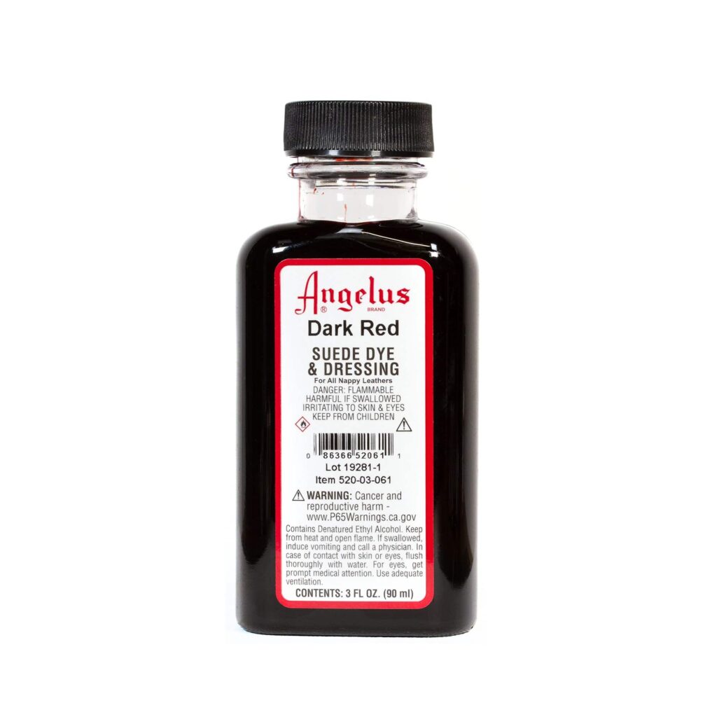 ANGELUS SUEDE DYE DARK RED 3OZ/88.72ML - Picasso Art & Craft