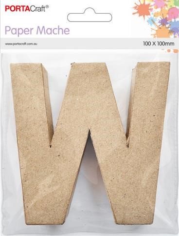 Paper Mache Small Alphabet W -10x10cm - Picasso Art & Craft