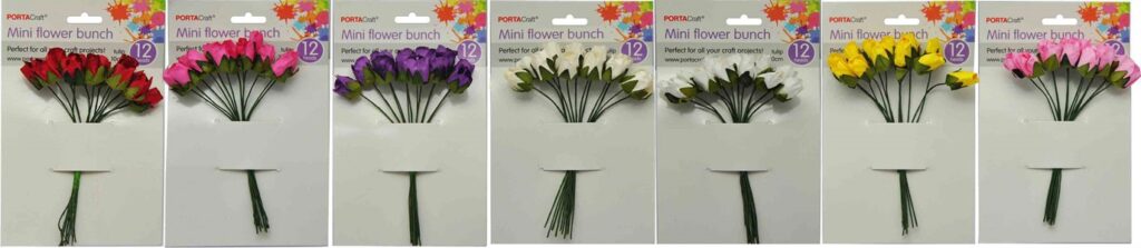 Full box of Flower Bunch 10mm 12 Heads Tulips 7 Asst - Picasso Art & Craft