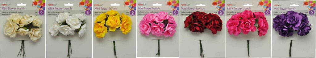Full box of Flower Bunch 40mm 6 Heads Roses Open 7 Asst - Picasso Art ...