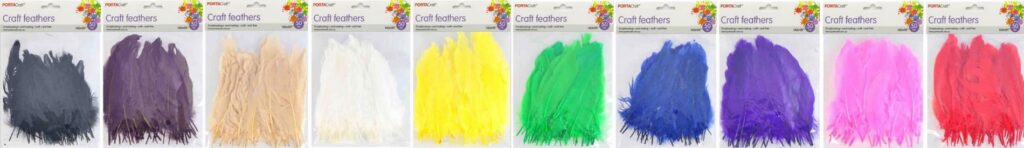 Craft Feathers 140mm 50pk 10 Asst - Picasso Art & Craft